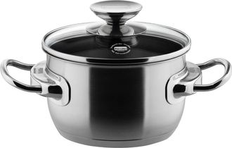 Berndes Injoy Kochtopf mit Glasdeckel - Allherdtauglich & Induktionsgeeignet - Hochglanzpolierter Edelstahl Topf - Nickelfrei - Nudeltopf unbeschichtet