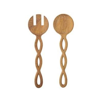 Bloomingville Couverts à salade Vaisselle - Bois naturel - Bois Doussié