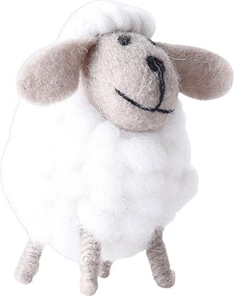 Generico Filz-Lammfigur - Handgefertigtes Wollschaf 10 cm niedlich Mini Pl&uuml;sch Bauernhof Deko Filztisch/Bezaubernde Sammelfigur Schaf f&uuml;r Display