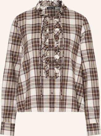 van Laack Van Laack Flanellbluse Vl-Nhea-w57aks Mit R&uuml;schen braun