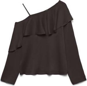 Vero Moda Vero Moda Off Shoulder Ls Top Vmnini CIA WVN GA Débardeur à épaules dénudées, Gâteau au Chocolat, XL Femmes