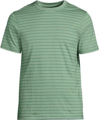 Lands End Supima Kurzarm-Shirt mit Rundhalsausschnitt, Herren, Größe:44-46 regular, Grün, Baumwolle, by Lands End