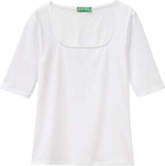 Benetton T- Shirt 3903d4014, Blanc, X-Large Femme