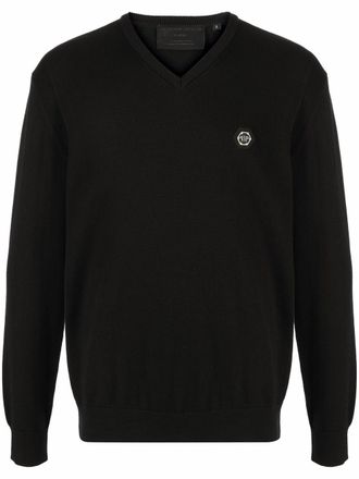Philipp Plein pull &agrave; patch logo - Noir