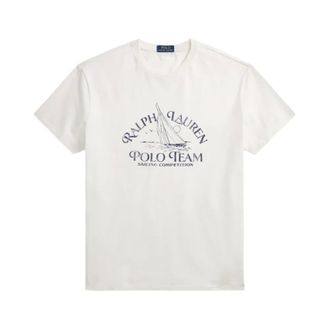 Polo Ralph Lauren Homme, Tops, Blanc, Taille: XL T-shirt en coton