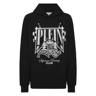 Philipp Plein Homme, Sweatshirts et sweats &agrave; capuche, Noir, Taille: S Sweat &agrave; capuche Racing
