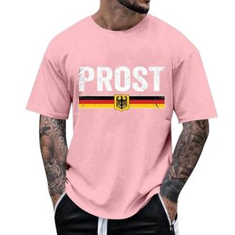 Generic T-shirt pour homme pour les loisirs en plein air, coupe ample avec imprim&eacute; f&ecirc;te de la bi&egrave;re, pour l&eacute;t&eacute; et lautomne, lavable en machine, peut &ecirc;tre comb