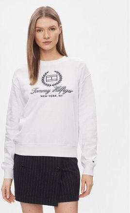 Tommy Hilfiger Sweatshirt Flag Script WW0WW41758 Weiß Regular Fit