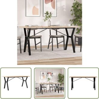 vidaXL The Living Store - Esstisch Y-Gestell 160x80x75,5 cm Massivholz Kiefer & Gusseisen - Esstisch - Holztisch - Kiefernholztisch - Y-Gestell