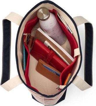 Lands End Mittelgro&szlig;e offene Canvas-Tasche mit Printmuster, Damen, Gr&ouml;&szlig;e:null regular, Rot, Baumwolle, by Lands End