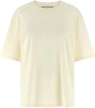 Ami Femme, Tops, Beige, Taille: 34 FR T-shirt en jersey de coton &eacute;pais