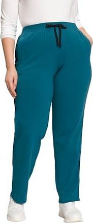 Ulla Popken Pantalon de Jogging avec Bandes latérales, Bleu, 32W / 32L Femme