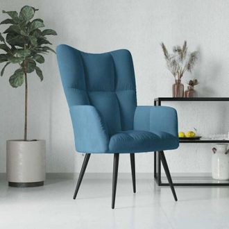 vidaXL Relaxsessel Blau Samt - Vidaxl
