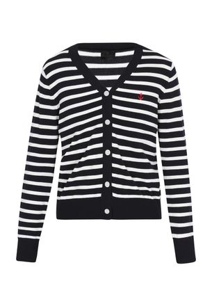 Dreimaster Dreimaster Strickjacke Frauen Marineblau, cremewei&szlig;, gestreift