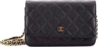 Chanel Wallet on Chain Quilted Caviar crossbody bag - Schwarz