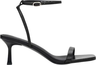 Estro & Luminara Femme, Chaussures, Noir, Taille: 40 EU Sandales &agrave; talons coniques en cuir