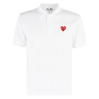 Comme Des Gar&ccedil;ons Red Heart Poloshirt - - Tops - Herren - Wei&szlig; - XL