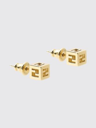 Fendi Boucles doreilles carr&eacute;es en laiton avec monogramme FF