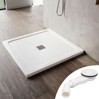 Sonni Quadratische Duschwanne Rutschfeste versenkte Duschwanne smc Quick drain design 900x900 mm mit Ablaufgarnitur - Sonni
