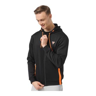Guess Homme, Sweatshirts et sweats à capuche, Noir, Taille: M Sweat zippé en néoprène