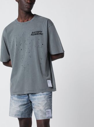 SATISFY MothTech Faded Black T-Shirt mit Logo-Print