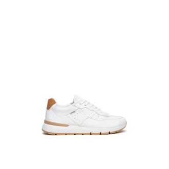 Nero Giardini Homme, Chaussures, Blanc, Taille: 39 EU Baskets en cuir blanc avec insert contrast&eacute;
