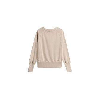 Woolrich Cotton Modal Rundhals-Pullover - - Knitwear - Damen - Beige - L