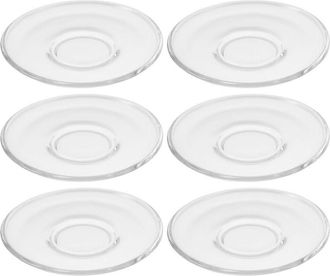 UPKOCH Untertassen aus transparentem Glas, 6 Stück, transparent, runde Untertassen für Tassen, Snacks, Kaffee, Tee, Dessertteller für die Küche zu Hause