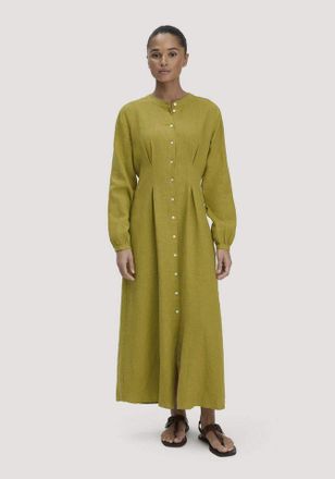 Hessnatur A-Linien-Kleid aus Bio-Baumwolle mit Leinen (1-tlg)