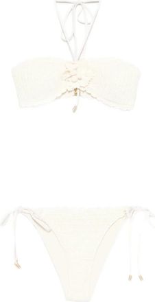 Zimmermann Femme, Maillots de bain, Blanc, Taille: 40 FR Awaken Crochet Flower Bikini