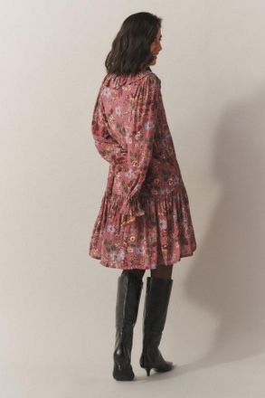 Laura Ashley Minikleid Laura Ashley Boho-Minikleid mit Raffung (1-tlg)