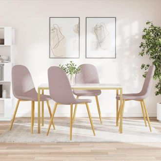 vidaXL Vidaxl - Chaises &agrave; manger lot de 4 rose velours