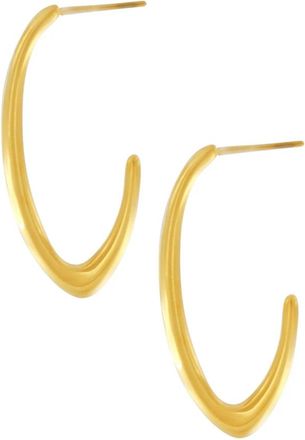 Dansk Copenhagen Elegante Goldbeschichtete Ovale Ohrringe - - Accessories - Damen - Gelb - ONE SIZE