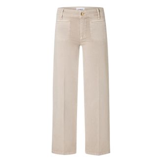 Cambio Tess Cropped Frapp&eacute; - Femme - Pantalons - Beige - Taille: 46 FR