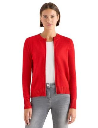 Cecil 2515363 Cardigan Confortable avec Fermeture &eacute;clair, Fiery Red Melange, XXL Femme