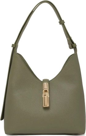 Furla Femme, Sacs, Vert, Taille: ONE Size Sac bandouli&egrave;re en cuir Goccia