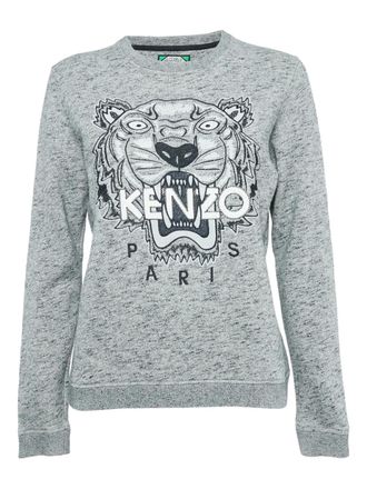 Kenzo sweat à logo brodé - Gris