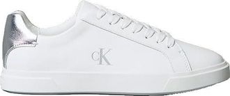 Calvin Klein Damen Low Pro Cups Lace-up LTH Met Hw0hw02846 Top, Wei&szlig;, helles Wei&szlig;, Silber, 39 EU
