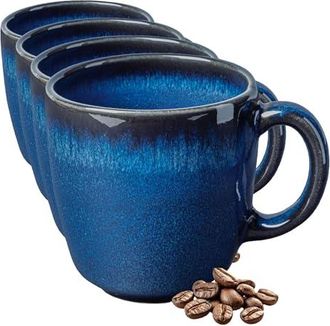 like. by Villeroy & Boch Lave - Tasse &agrave; caf&eacute; bleue, en gr&egrave;s (Lot de 4)