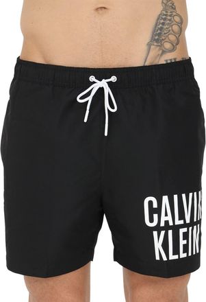 Calvin Klein Herren Badehose Medium Drawstring Lang, Schwarz (PVH Black), S