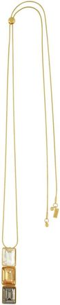 Dansk Copenhagen Femme, Accessoires, Jaune, Taille: ONE Size Collier réglable 3 Pierres Plaqué Or