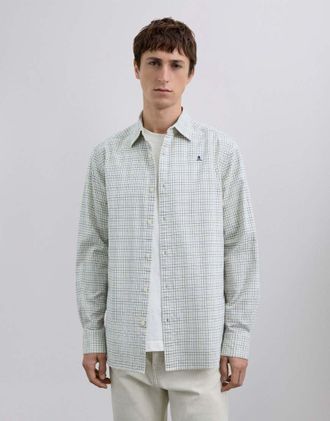 Scalpers Country K - Kariertes Hemd in Khaki-Gr&uuml;n