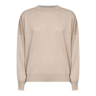 Brunello Cucinelli Rundhals-Strickware - - Knitwear - Damen - Beige - L
