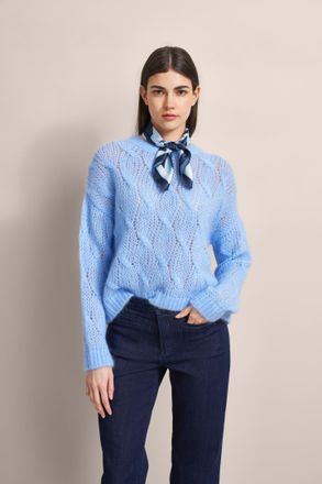 Bugatti Damen Pullover mit Zopfmuster