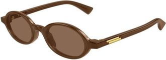 Bottega Veneta unisex, Accessoires, Brun, Taille: 47 MM Lunettes de soleil rondes
