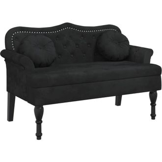 vidaXL vidaXL Sitzbank mit Kissen Schwarz 120,5x65x75 cm Samt