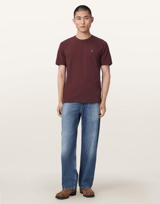 AllSaints lot de 3 t-shirts &agrave; manches courtes col rond en rose bois/rouge/noir-Multicolore