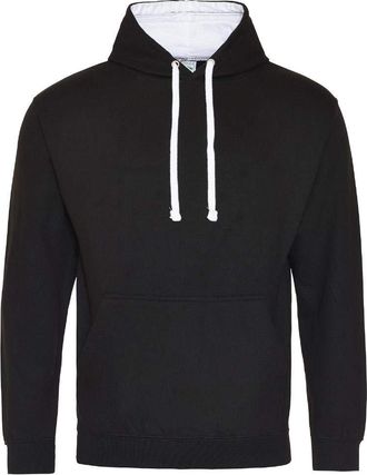 JUST HOODS BY AWDIS Damen Just Hoods - Varsity Hoodie Hoodie, Jet Black/Arctic White, XXL