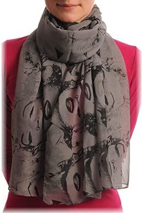 Liss Kiss Marilyn Monroe on Grey - Gris Écharpe Taille Unique - 66cm x 160cm