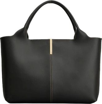 Tod's Femme, Sacs, Noir, Taille: ONE Size Sac shopping en cuir moyen-petit